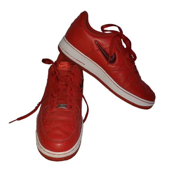 Nike | Shoes | Nike Air Force Low Jewel Sport Red Leather Sz 12 Af1 Red ...